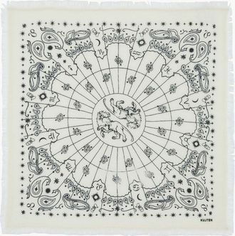 Kujten Petit bandana cachemire, imprim&eacute; signe astrologique Lion - Petit Bandana Hachi Sign Lion