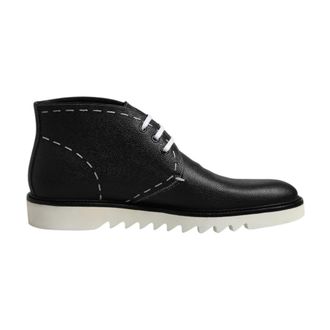 Dolce & Gabbana Schwarze & Wei&szlig;e Leder Schn&uuml;rstiefeletten - - Shoes - Herren - Schwarzk - 44 EU