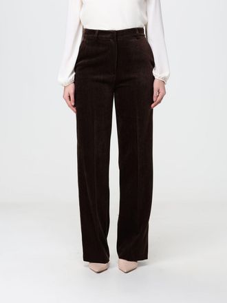 Hanita Pantalon large en velours &agrave; taille haute avec passants de ceinture