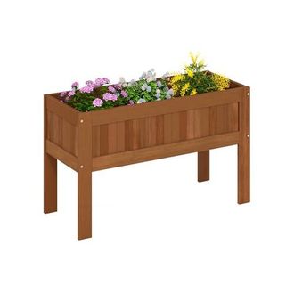 Furinno TIOMAN Jardinière Surélevée, Jardinière DExtérieur Surélevée sur Pieds, Potager Surélevé, pour LExtérieur Et LIntérieur, Jardin, Terrasse, Balcon, Cou