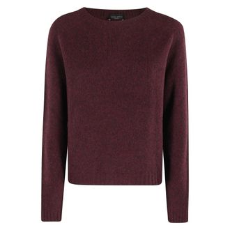 Roberto Collina Femme, Pulls, Rouge, Taille: 36 FR Pull Bordeaux Col Rond Manches Longues