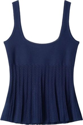 Staud haut plissée à encolure carrée - Bleu