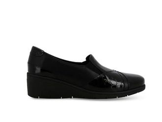 Melluso Mocassin Confortable pour Femme en Cuir Noir Souple et Cuir Verni k91617z 39