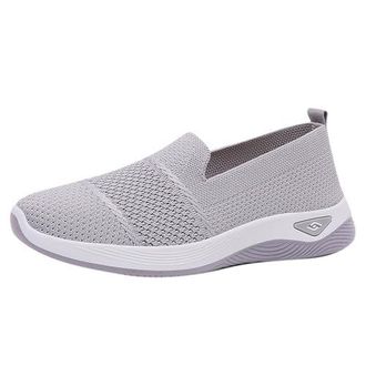 Generic Baskets &agrave; enfiler en maille Casaul pour femme - Respirantes, l&eacute;g&egrave;res et confortables - Coupe large - Orthop&eacute;diques - Tennis avec soutien de la vo&ucirc;te p