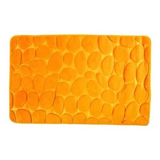 MSV Badteppich Badvorleger Duschvorleger Kieselstein Badematte waschbar, schnelltrocknend, rutschfest 40x60 cm - Safran