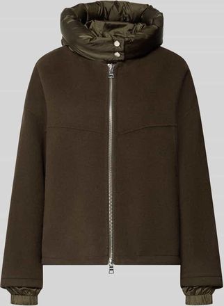 BLONDE No.8 Doubleface Wolljacke mit abnehmbarer Steppkapuze