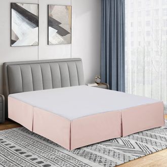 Cathay Home Doppelt gebürstete Mikrofaser, plissiert, einfach anzubringen, ultraweich, farbecht und knitterfrei, Blush, Queen-Size