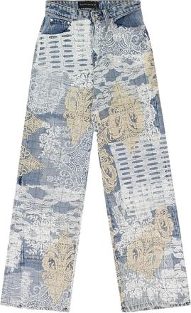 Who Decides War by Ev Bravado jean droit à empiècements en dentelle - Bleu