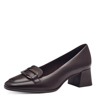 Tamaris Damen Pumps Leder Blockabsatz bequem; MAHOGANY, EU 42