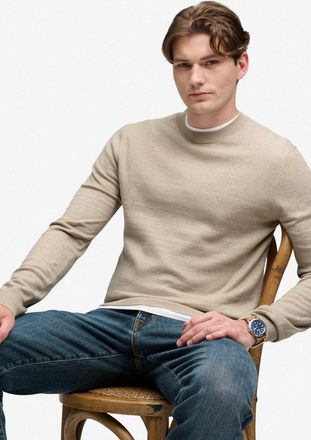 Superdry Rundhalspullover ESSENTIAL LW WOOL BLEND JUMPER Baumwollmischung, slim fit