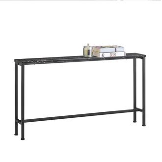 SoBuy Konsolentisch Schmal Flurtisch - Konsolentische F&uuml;rs Wohnzimmer, Metall Sideboard, Robustes Design - Ideal f&uuml;r Flur M&ouml;bel, B&uuml;ro - Schwarz, 120x65x20cm