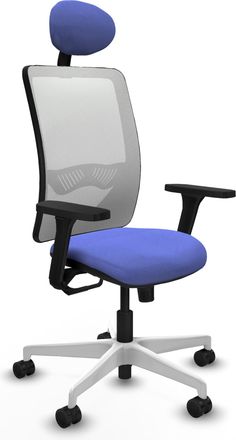 Piqueras y Crespo Stuhl f&uuml;r Home Office Zulema mit 3D-Armlehnen, h&ouml;henverstellbarer Lendenwirbelst&uuml;tze und festem Kopfteil, ausgestattet mit Sincro 3 Positionen und Sch