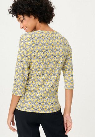 Olsen T-Shirt Shirt mit Allover-Dessin und 3/4-&Auml;rmeln