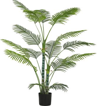 HOMCOM K&uuml;nstliche Palme 175cm Kunstpalme mit 16 Palmenwedel Gro&szlig; Kunstpflanze im Topf Kunstpflanzen K&uuml;nstliche Pflanzen Wie Echt Zimmerpflanze Kunstbaum f&uuml;r 