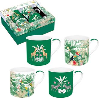 Easy Life Set mit 4 Tassen 300 ml aus feinem Porzellan