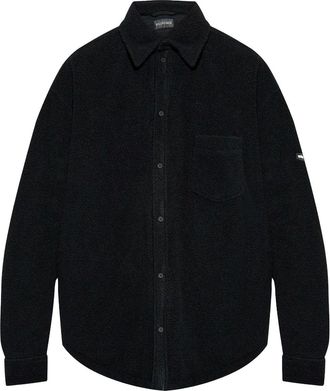 Balenciaga Fleecehemd mit geb&uuml;rstetem Finish - Schwarz
