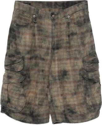 R13 Cargo Plaid Shorts