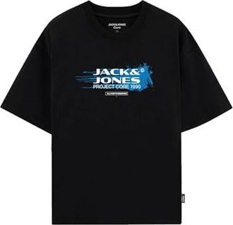 Jack & Jones Tee Jcocondor T-Shirt SS Crew Neck FST Pls, Noir, 6XL Hommes