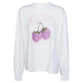 Ganni Damen, Sweatshirts & Hoodies, Wei&szlig;, LGr&ouml;&szlig;e