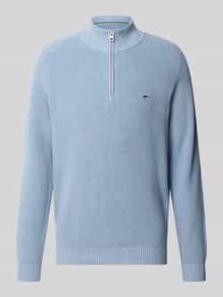 Fynch-Hatton Regular Fit Strickpullover aus reiner Baumwolle mit Troyer-Kragen
