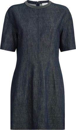 Brunello Cucinelli denim-effect mini dress - Blau