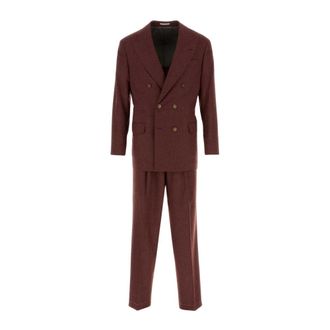 Brunello Cucinelli Zweireihiger Anzug - - Suits - Herren - Lila - L