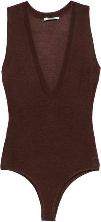Entire studios Entire Studios, Femme, Tops, Brun, Taille: 36/38 FR Bodysuit Col V Profond