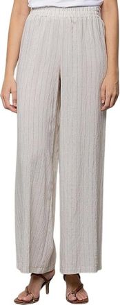 Kaos Kaos, Femme, Pantalons, Gris, Taille: 36 FR Pantalon Large &agrave; Rayures avec Taille &Eacute;lastique