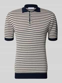 Manuel Ritz Regular Fit Poloshirt im Allover-Look mit Knopfleiste