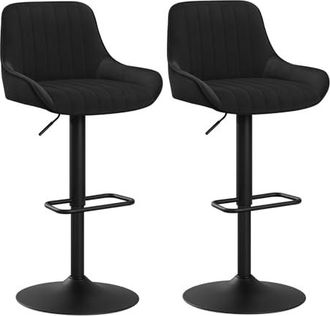 Woltu Tabouret Bar, Lot de 2, Chaise Haute Cuisine, R&eacute;glable en Hauteur, avec Accoudoirs et Dossier, Si&egrave;ge Rembourr&eacute;, pour Il&ocirc;t Central Cuisine, Bar, Restau