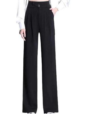 Generic Libertyzeay Pantalon ample pour femme - Tiroirs amples d&eacute;contract&eacute;s - Pantalon large - Pantalon de plage - Tiroirs d&eacute;contract&eacute;s pour femme, Noir, XXL