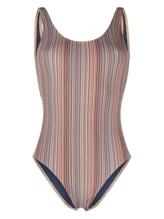 Paul Smith maillot de bain ray&eacute; &agrave; encolure ronde - Vert