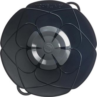 Kochblume das Original, Silikon Überkochschutz für Töpfe und Pfannen, Mikrowellen-Deckel, Spritzschutz und Dampfgar-Aufsatz | (anthrazit, XL | Topfgröße 20-28cm