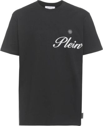 Philipp Plein Homme, Tops, Noir, Taille: XL T-shirt Signature &agrave; col rond