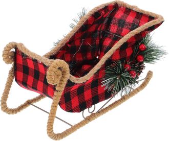 Valiclud Weihnachtsschlitten Tischdekoration Klein aus Metall Schreibtisch Schlittendekor f&uuml;r Festliche Weihnachtsatmosph&auml;re Dekoration f&uuml;r Zuhause B&uuml;ro und Fe