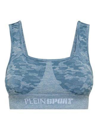 Plein Sport brassi&egrave;re de sport &agrave; imprim&eacute; camouflage - Bleu