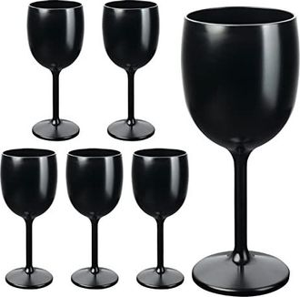 Schramm Lot de 6 verres &agrave; vin r&eacute;utilisables - Noir - 6, 12, 24 ou 48 pi&egrave;ces