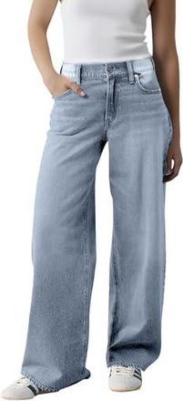 Generic Baggy Jeans pour femme - Jambes larges - Jean Boyfriend - Jeans surdimensionn&eacute; - Pantalon en denim ample avec boutonni&egrave;re - Taille haute - Pantalon en