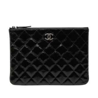 Chanel Pre-owned Quilted Patent Clutch - - Pre-owned - Damen - Schwarzk - ONE SIZE