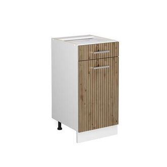 Vicco Meuble Cuisine R-Line, Ch&ecirc;ne Artisan/Blanc, 40 cm sans Plan de Travail