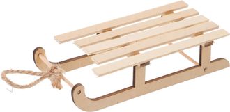 DOITOOL Rustikaler Weihnachts-Schlitten aus Holz Langlebige Miniatur-h&auml;nge-deko f&uuml;r Christbaum T&uuml;r und Wand Nat&uuml;rliche Holzfarbe f&uuml;r Festliche Weihnachtsdeko 