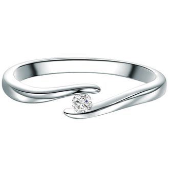 Trilani Ring - Sterling Silber Ring Zirkonia - Gr. 47 - in Silber - f&uuml;r Damen
