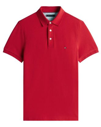 Tommy Hilfiger Slim Fit Poloshirt 1985 mit Stretch und Flag-Stickerei, Slim Fit in