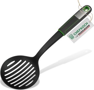 Fackelmann CHEFKOCH Abseihlöffel Premium - Perfekt zum Abseihen für Klöße, Maultaschen & Mehr - Hitzebeständig bis 270°C - Schonend für Beschichtete Töpfe, Soft-