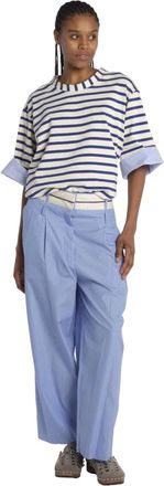 JEJIA Femme, Pantalons, Bleu, Taille: 34 FR Pantalone pences cintura bianca