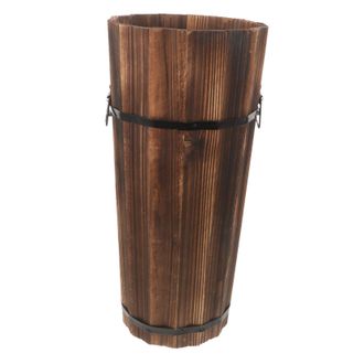 Angoily Schirmständer aus Stabilem Holz Freistehend Platzsparend für Eingangsbereich Vielseitig als Regenschirm Gehstockhalter Modernes Design Robust und Lang