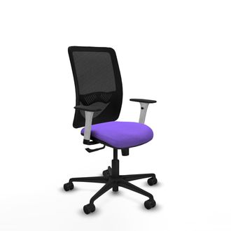 Piqueras y Crespo B&uuml;ro-Rollstuhl Zulema mit wei&szlig;en und schwarzen Armlehnen, h&ouml;henverstellbare Lendenwirbelst&uuml;tze, ausgestattet mit 3 Positionen und Schneidschaum, Schwa