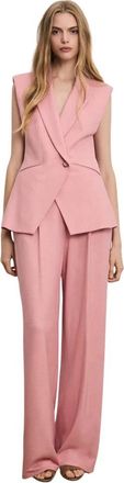 Veronica Beard Marbeau Wide Leg Pant - - Trousers - Damen - Rosa - XL