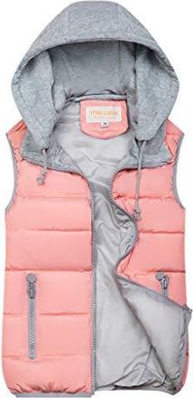 Generic IQYU Gilet matelassé léger pour femme - Gilet de sport court avec capuche - Gilet léger en duvet - Gilet de sport dextérieur sans manches - Veste demi