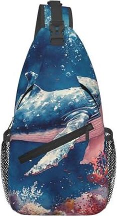 Generic Sac &agrave; dos &agrave; bandouli&egrave;re pour homme Motif requin tropical